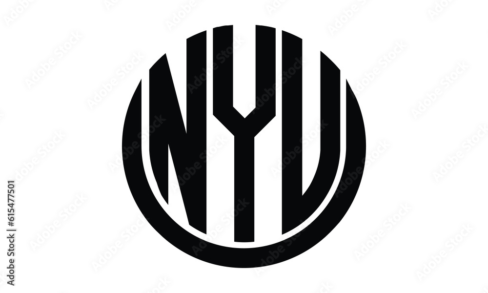 NYU shield with round shape logo design vector template | monogram logo ...