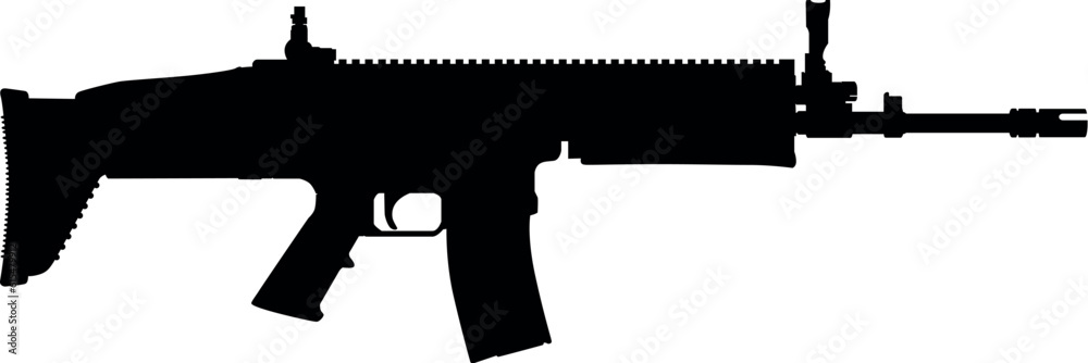Poster FN SCAR-L SVG Cut File for Cricut and Silhouette, EPS Vector ...