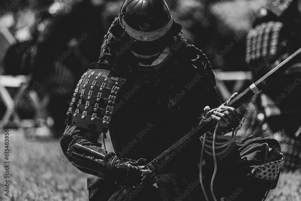 火縄銃を持った鎧武者（Armoured samurai with matchlock gun） Stock Photo | Adobe Stock