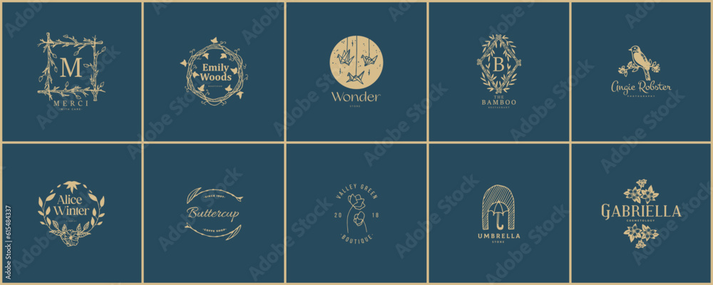 Hand drawn logo pack, Logo pack, Minimal logo design, premade logo ...