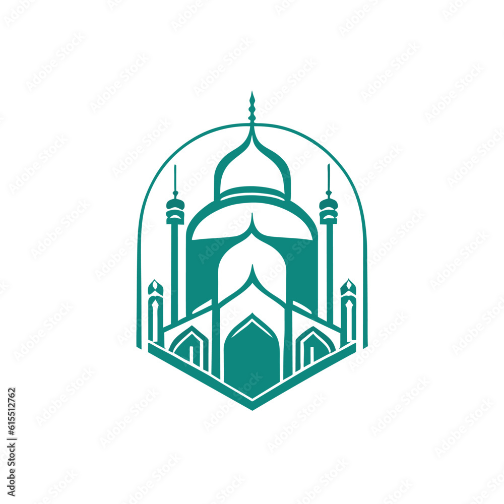 Modern mosque logo symbol or icon template, Mosque Leaf Creative ...