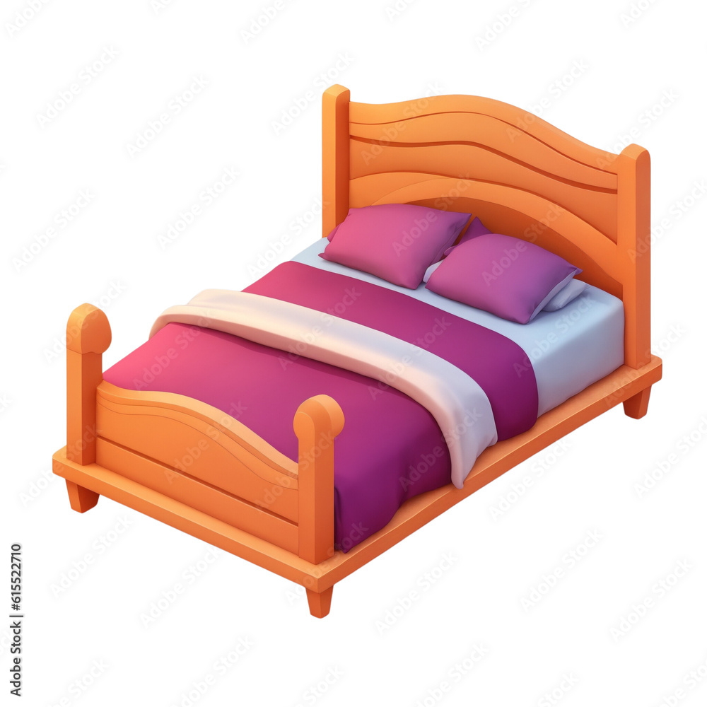 PNG Bed with different styles in 3D Stock Illustration | Adobe Stock