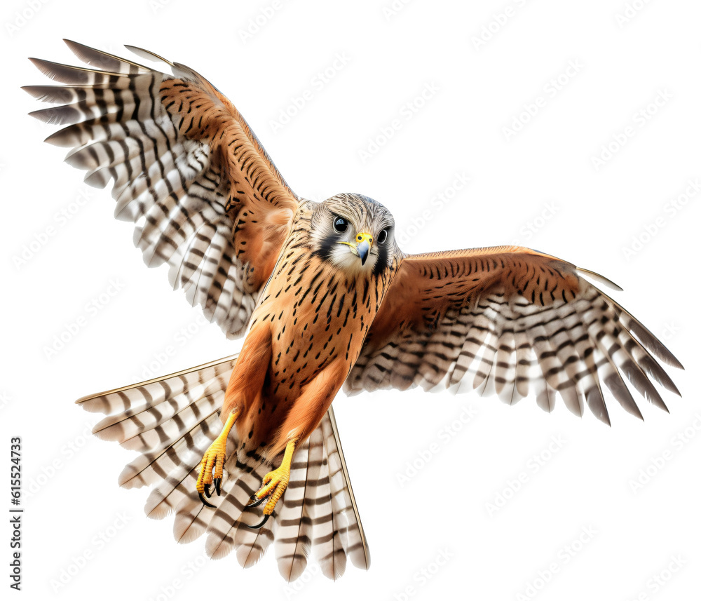 Flying kestrel isolated on the transparent background PNG. AI ...