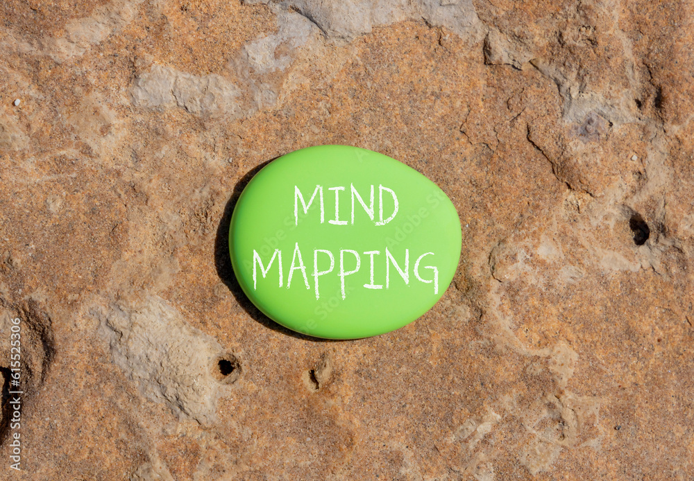 Mind mapping symbol. Concept words Mind mapping on beautiful green ...