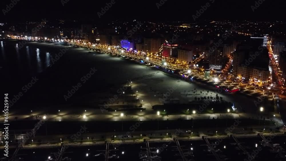 Tangier, Morocco Panoramic view over the buildings downtown Tanger at ...
