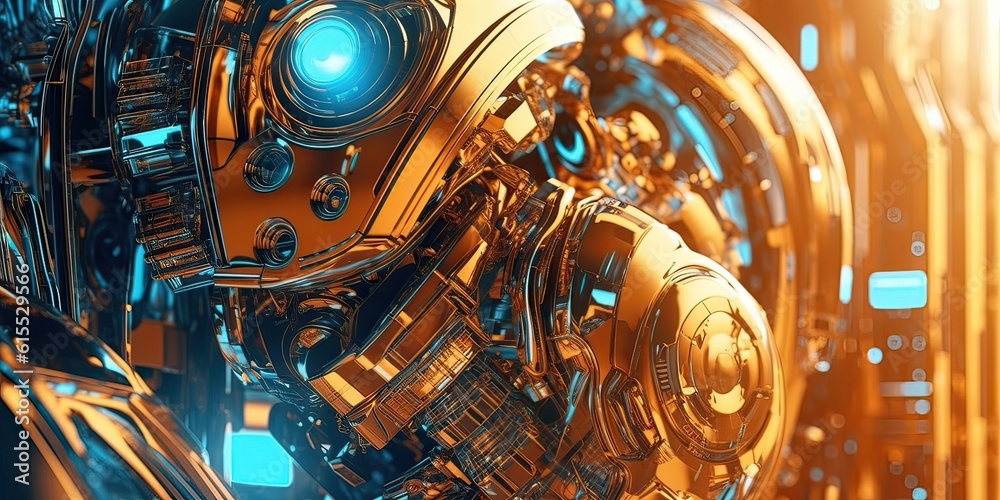 Generative AI illustration of abstract robotic detail structure ...
