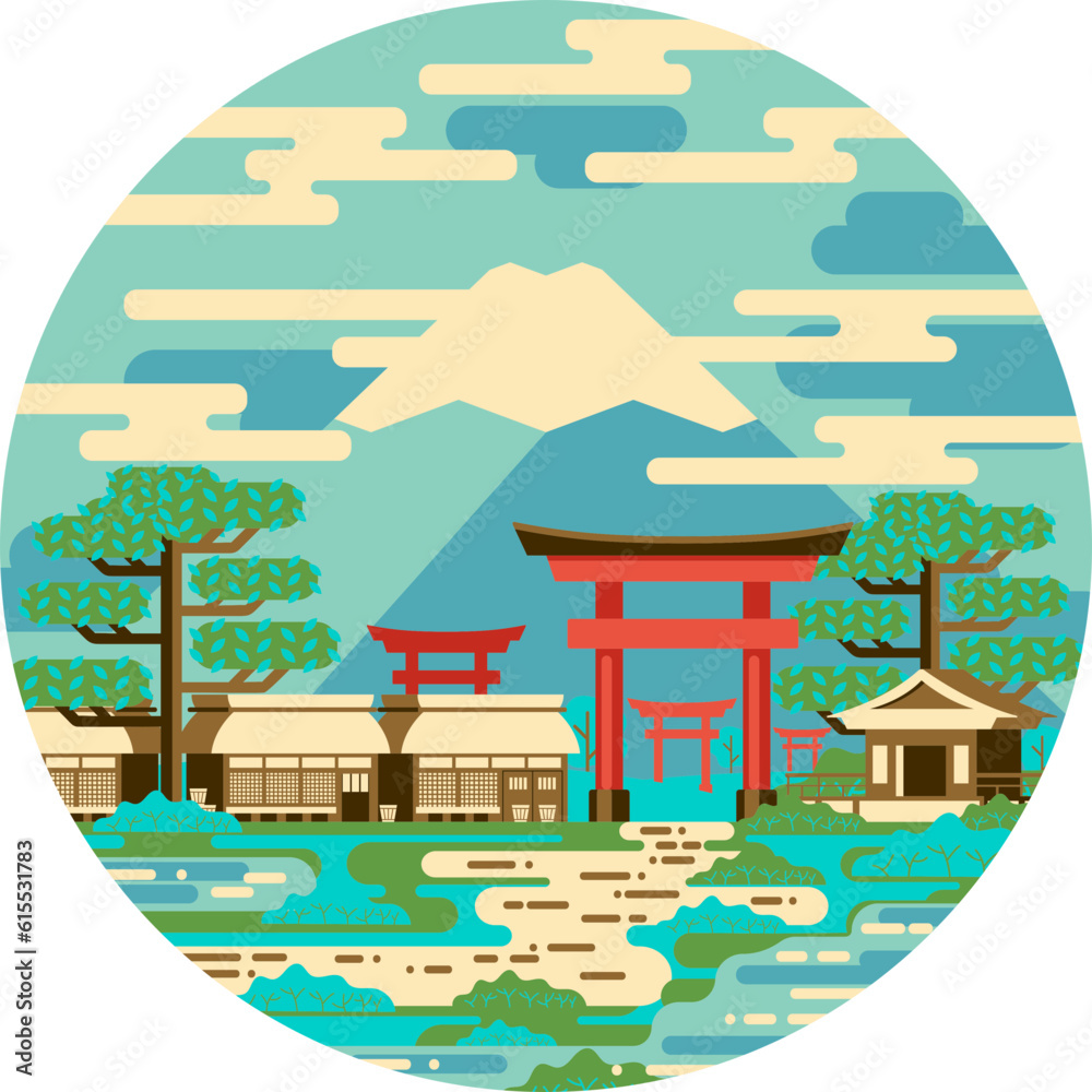 Vettoriale Stock A detailed flat circle illustration showcasing the ...