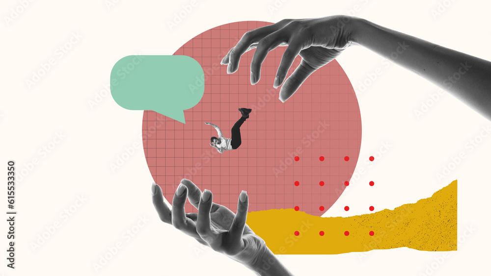 Professional manipulation. Businessman falling down, having restart ...