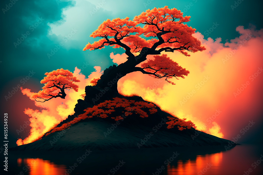 Generative concept art illustration. Generative ai. Stock Illustration ...