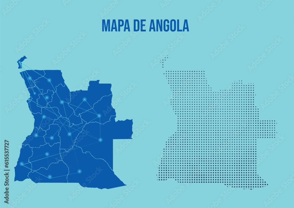 Mapa de Angola Stock Vector | Adobe Stock