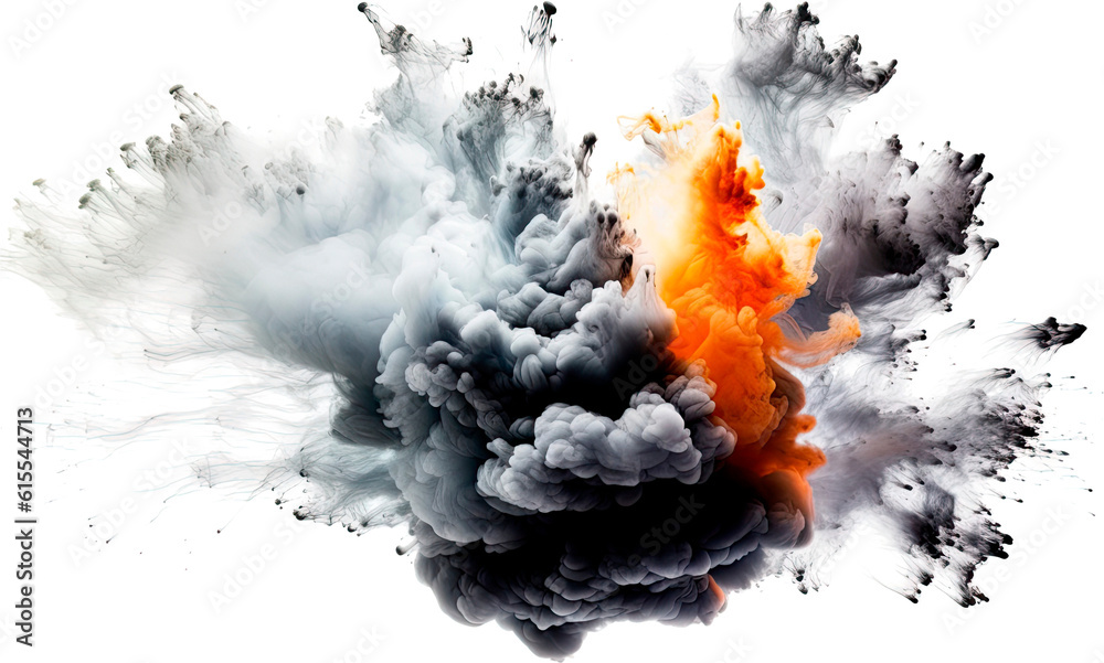 Small granite rock stone fly isolated on black background. Stone with ...