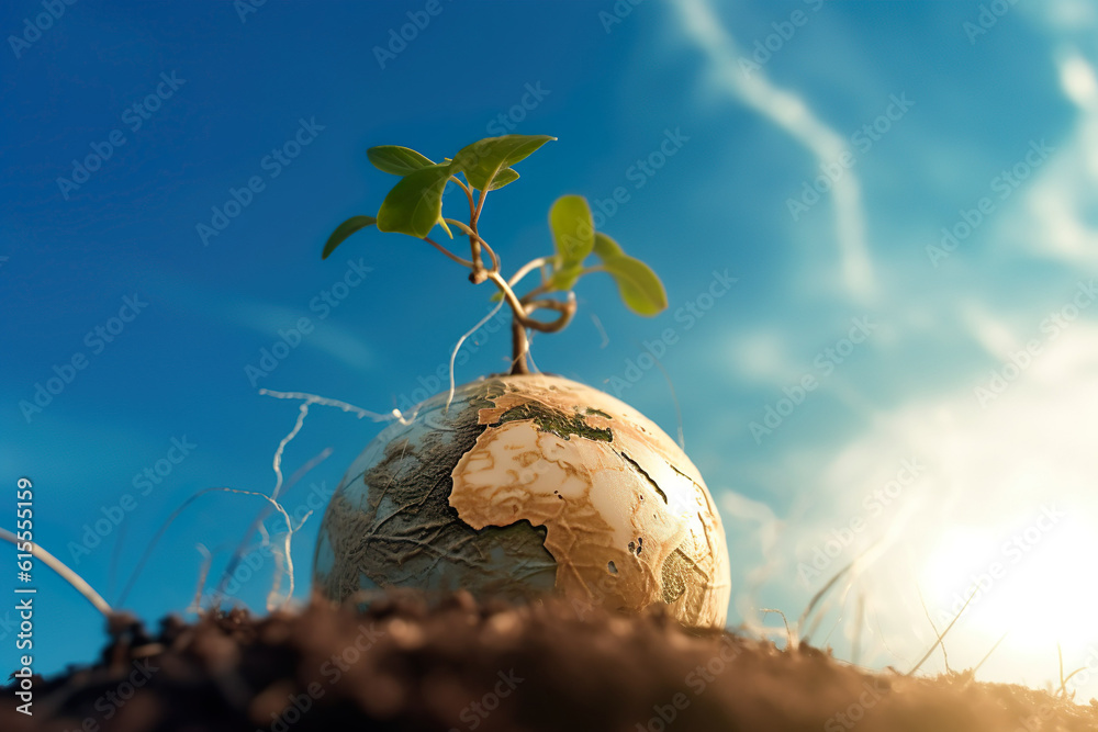 earth globe seedling, Seedling of Change: A Captivating Photograph of a ...