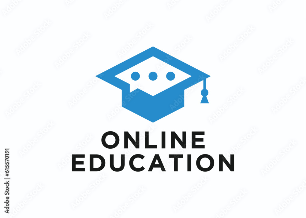 chat education logo design vector silhouette illustration Stock Vector ...