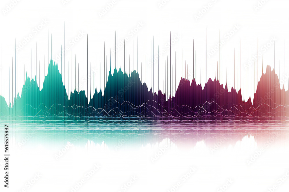 Audio soundwave scope signal as an abstract background depicting a ...