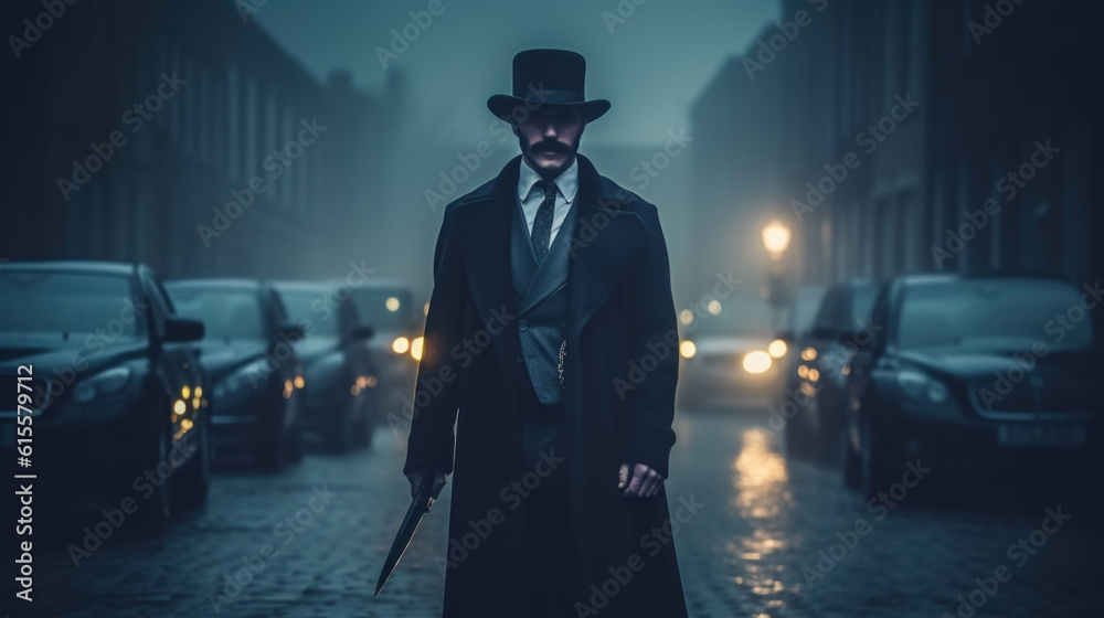 Jack the Ripper on the street in London created with generative AI ...