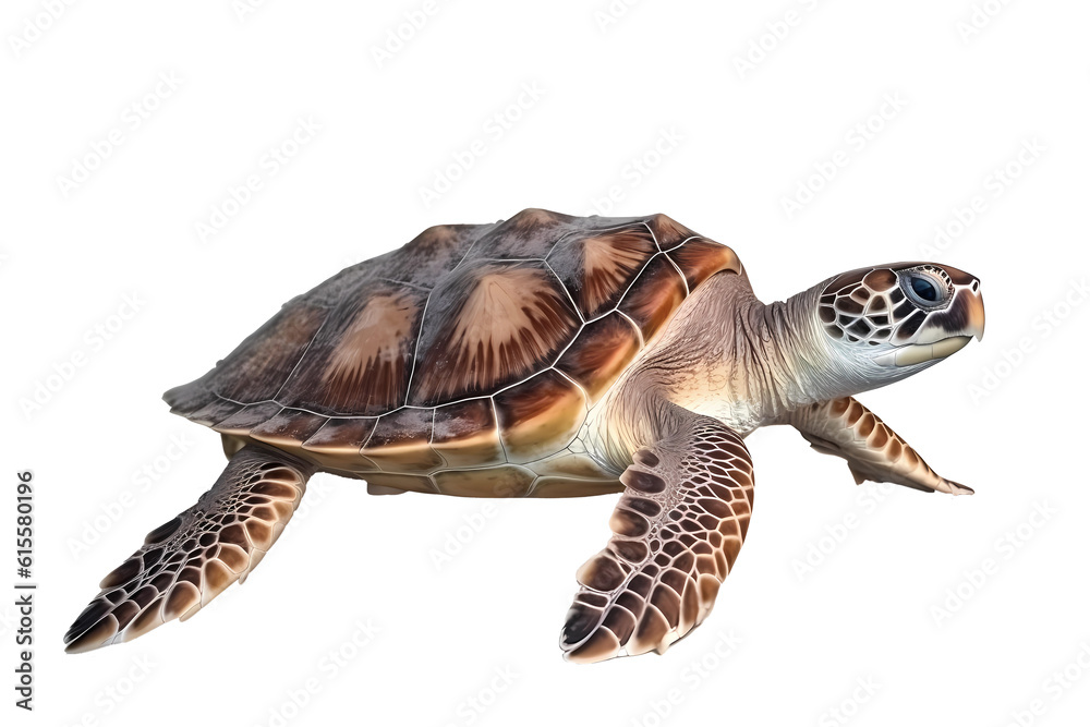 Sea Turtle isolated on white background. PNG. Generative AI Stock Photo ...