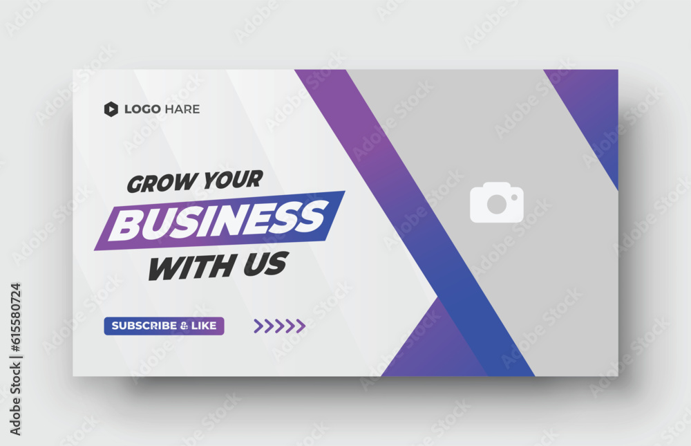 Editable corporate YouTube thumbnail template and business video ...