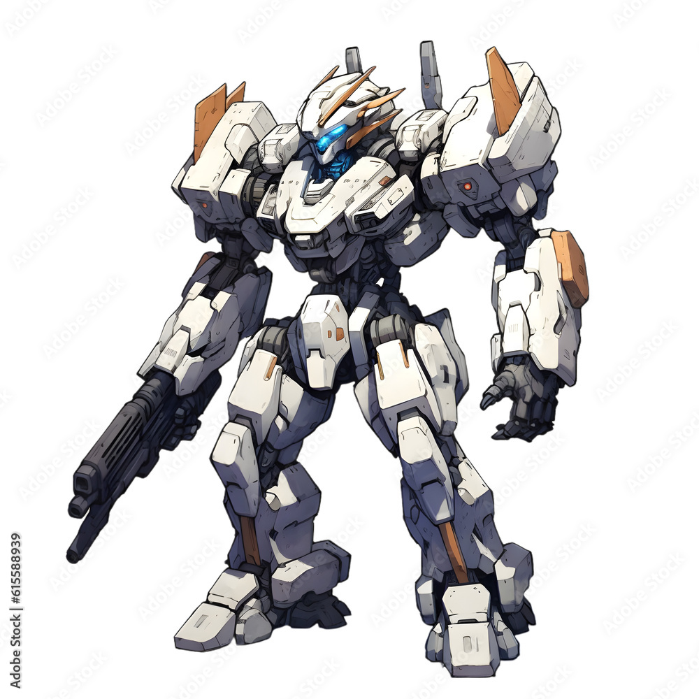 robot cyborg soldier, anime mecha battle suit Stock Illustration ...