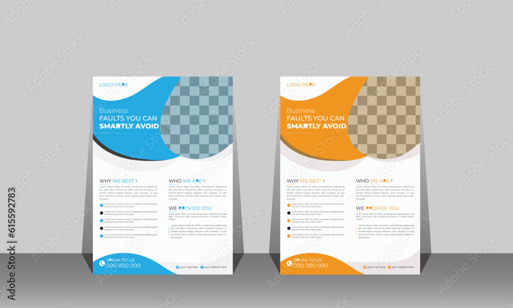 Corporate business flyer template, Brochure design, Blue, orange, and ...