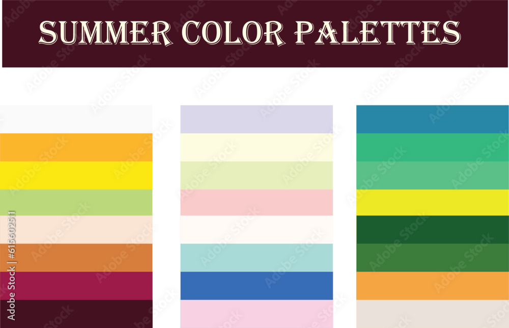 Vetor de Summer Color Palettes Vector Design Eps File Set do Stock ...