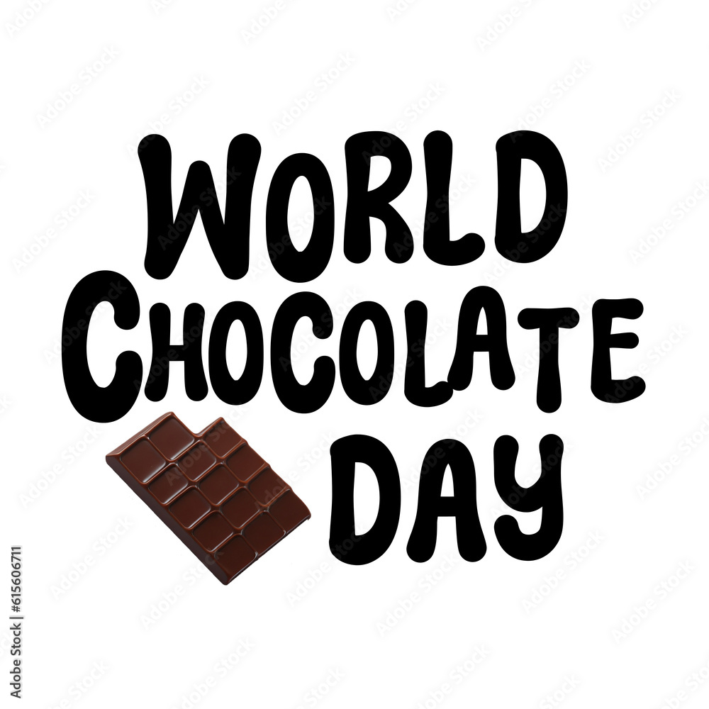 World chocolate day text calligraphy, typography, World chocolate day ...