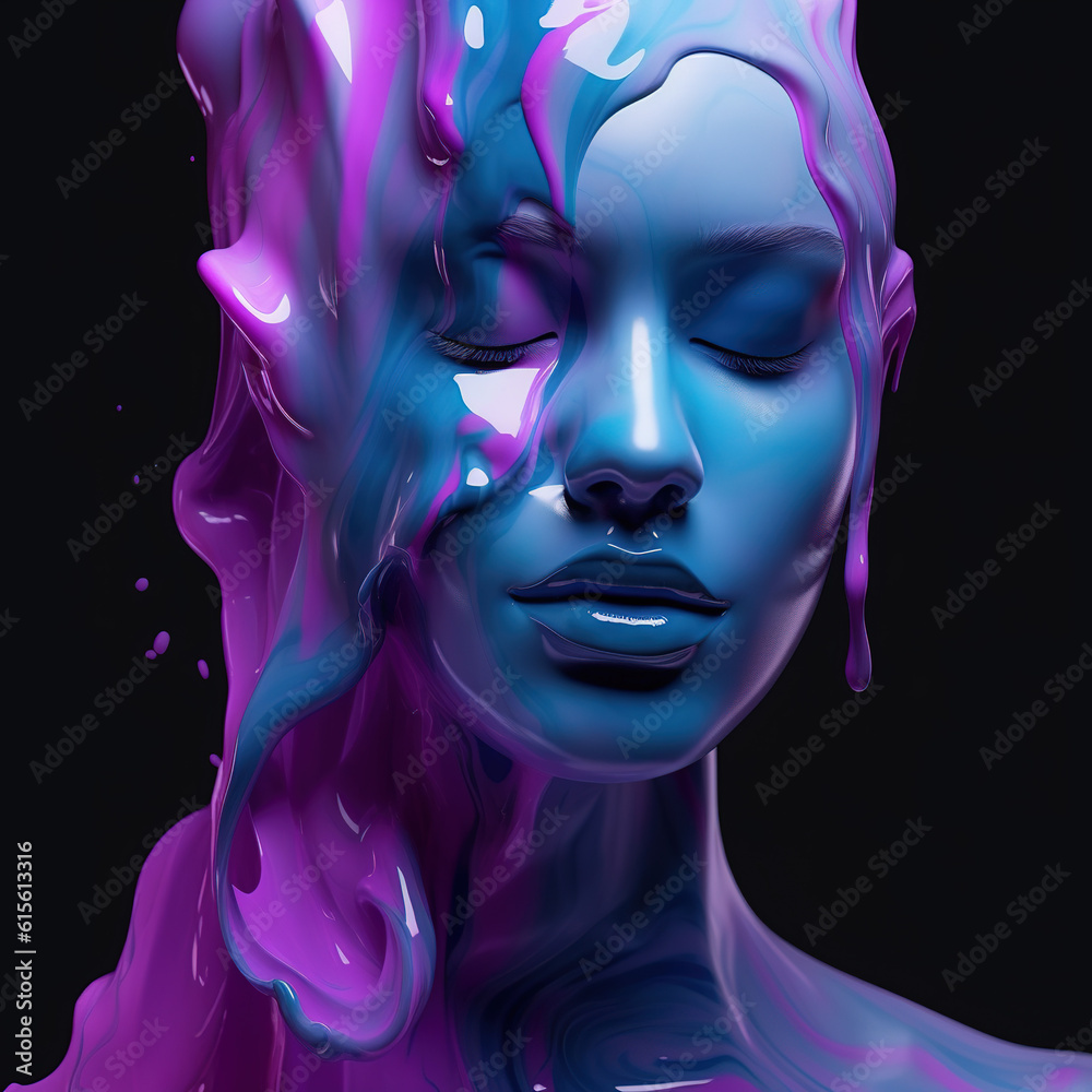 Abstract female distorted portraiture, interactive artwork, uhd image ...
