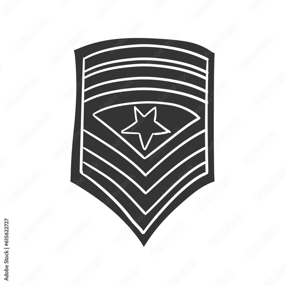 Badge Army Soldier Icon Silhouette Illustration. War Sign Vector ...