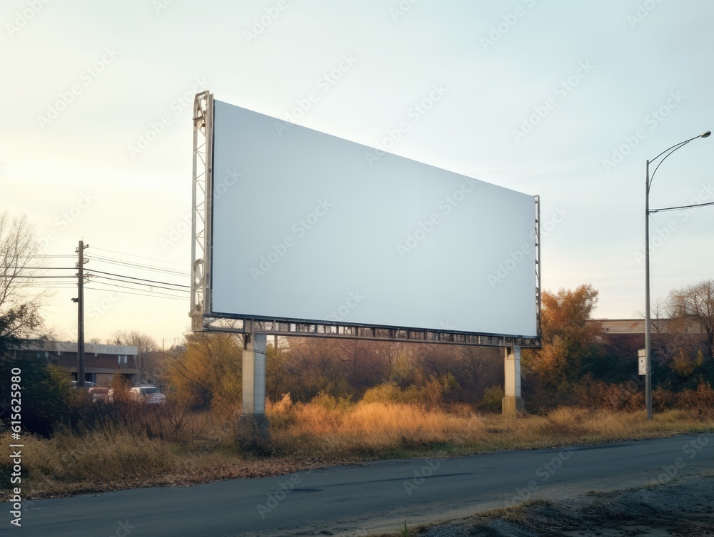Empty advertising space left blank on large billboards in the street ...
