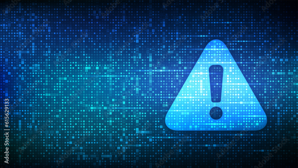 Attention Symbol Made With Binary Code Danger Sign Virus Alert Digital Binary Data And
