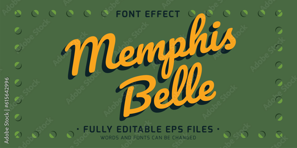 vintage WW2 style text effect. editable font effect Stock Vector ...