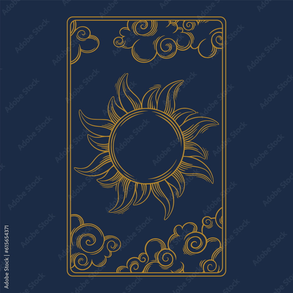 Tarot aesthetic golden card. Magic tarot design for oracle card covers ...