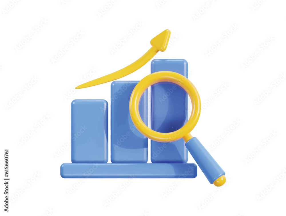 Trend analysis icon 3d illustration from business plan collection ...
