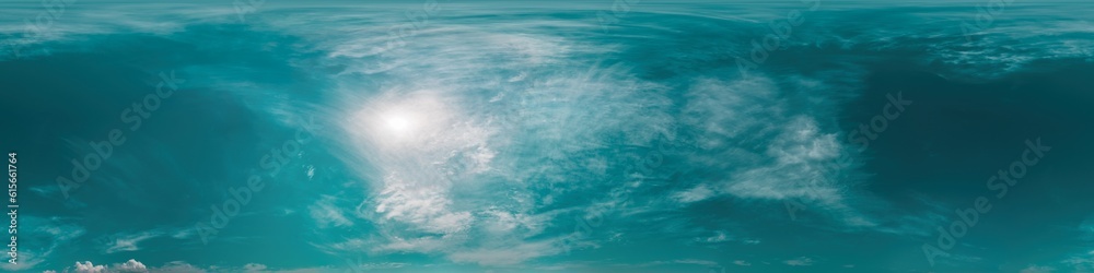 Neon green sky panorama with Cirrus clouds. Seamless hdr 360 degree ...