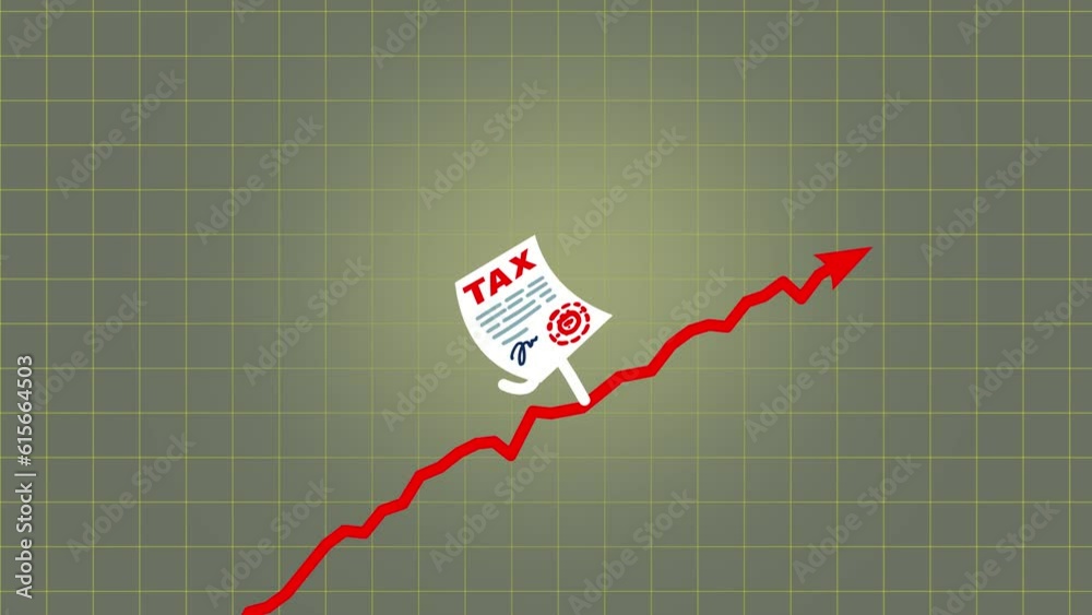 Tax one small single still goes up seamless loop flat design. Walking ...