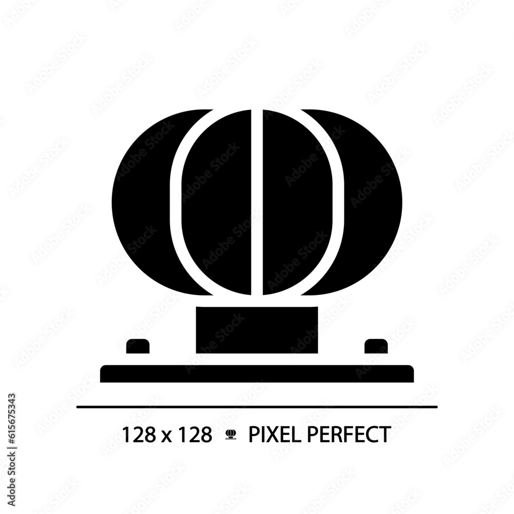 Roof vent black glyph icon. Attic ventilation. Home improvement. Air ...