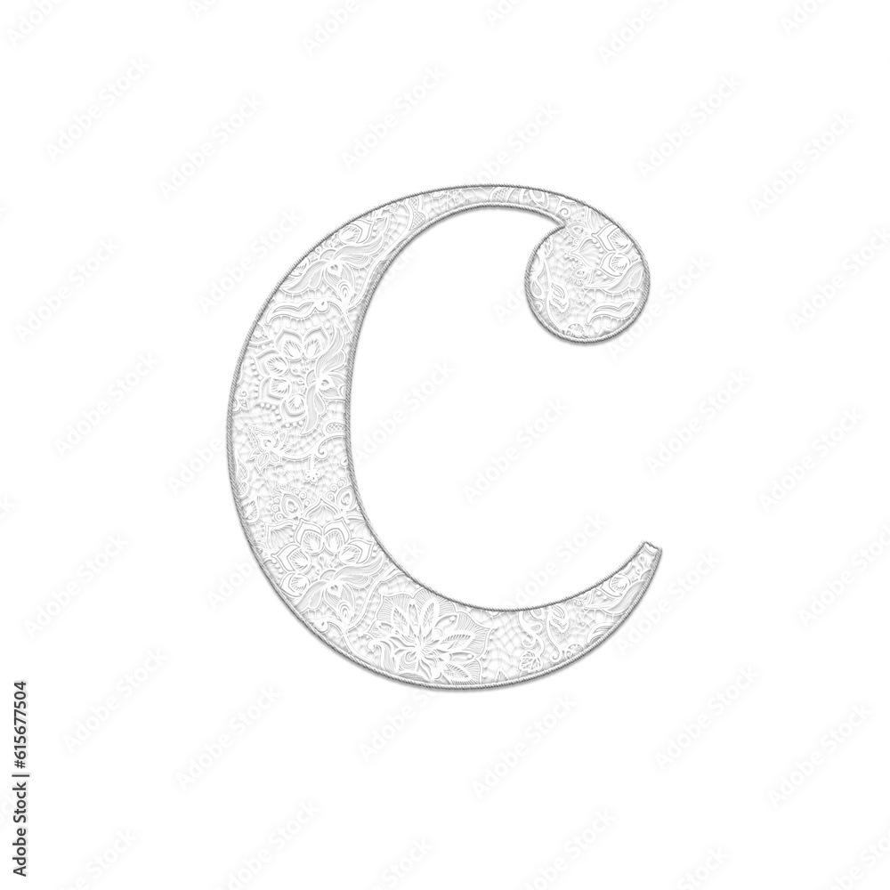 Classic floral lace alphabet lowercase letters, off white color ...