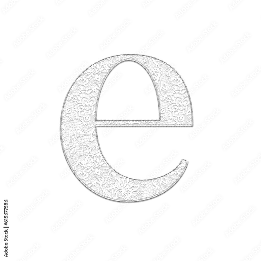 Classic floral lace alphabet lowercase letters, off white color ...