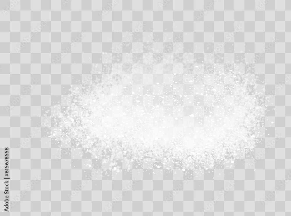 Falling sugar salt white dust set of isolated realistic images of white ...