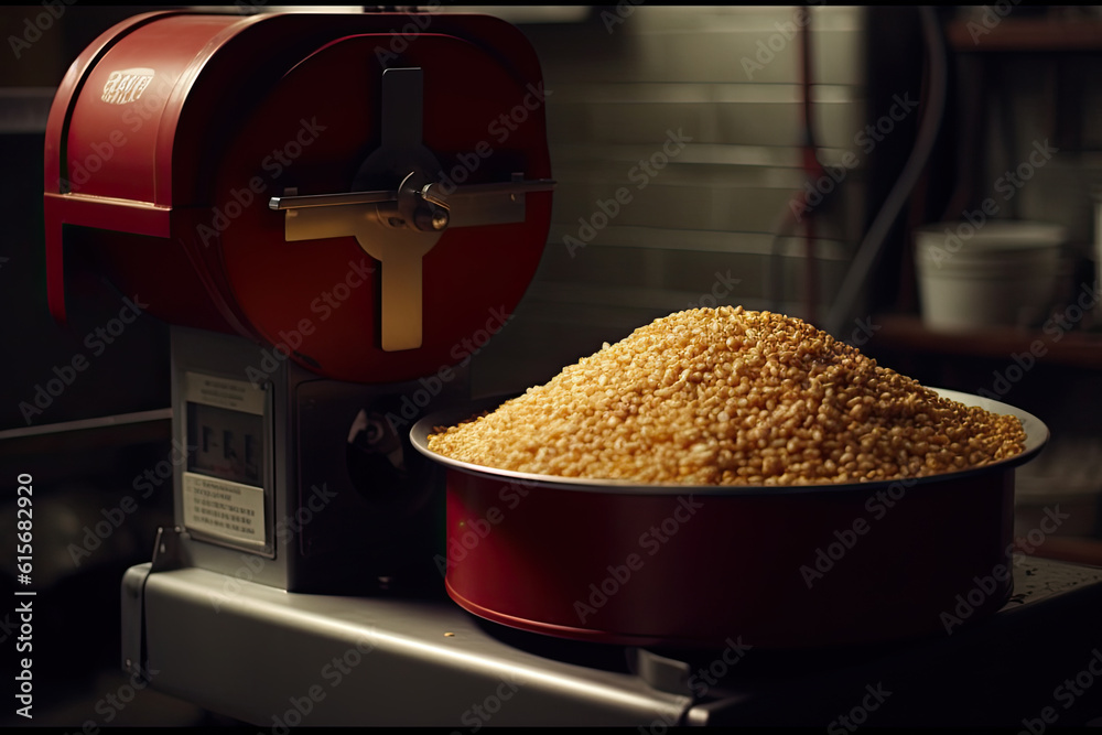 some food in a bowl on a machine that looks like a popcorn poppert and ...