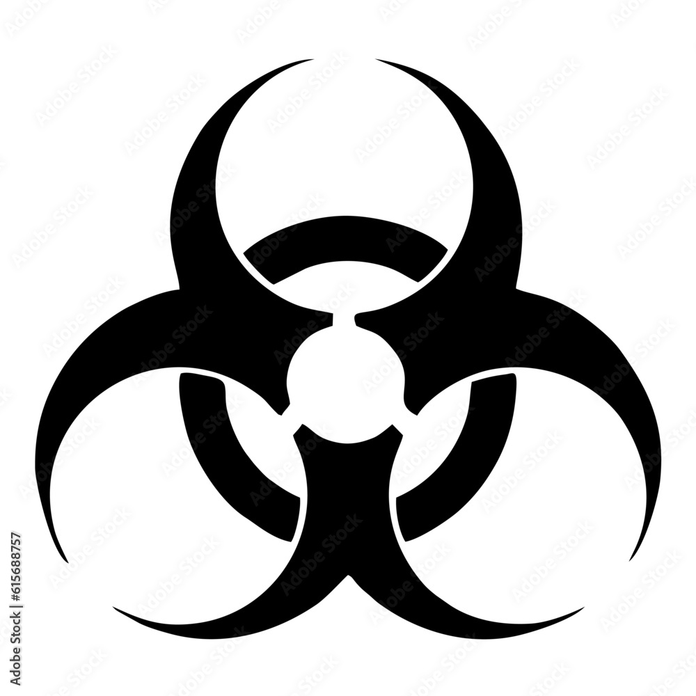 Stylish Black & white biohazard symbol isolated on transparent ...
