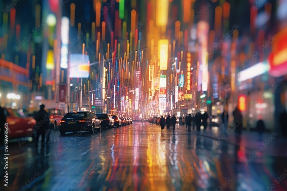 Blurred Street Film Photo. Vintage Aesthetic, Urban Night Scene ...