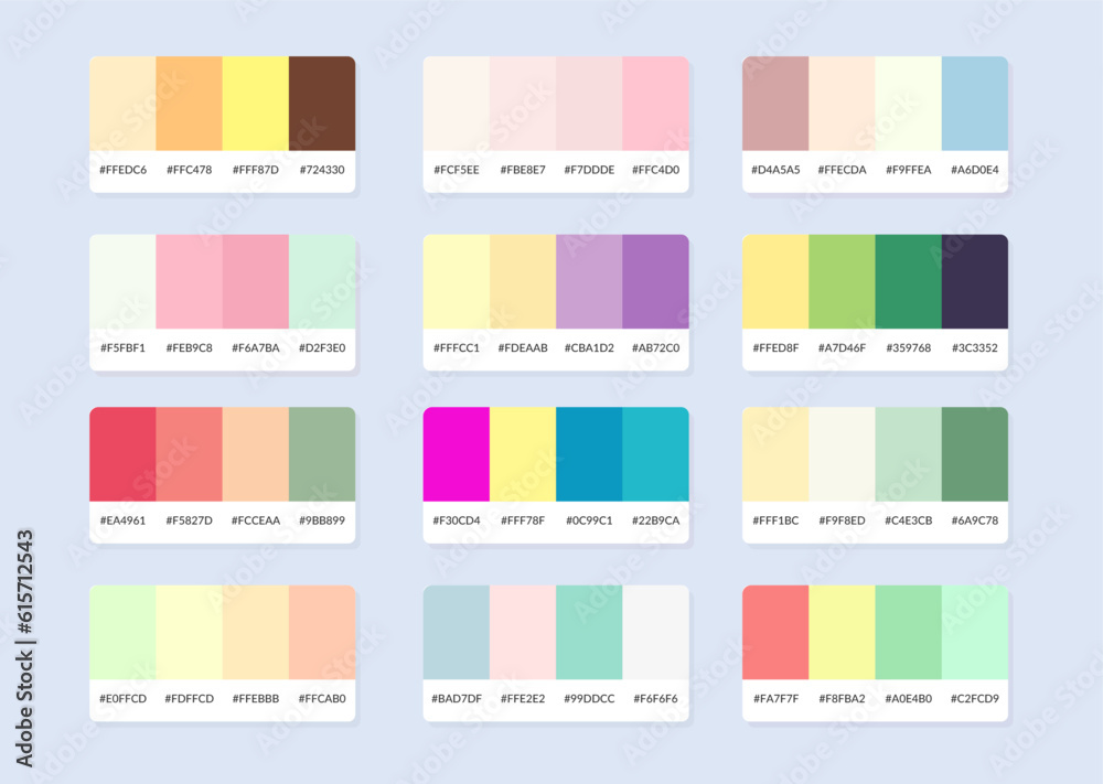 Pantone colour palette catalog samples in rgb hex. Color swatch. Stock ...
