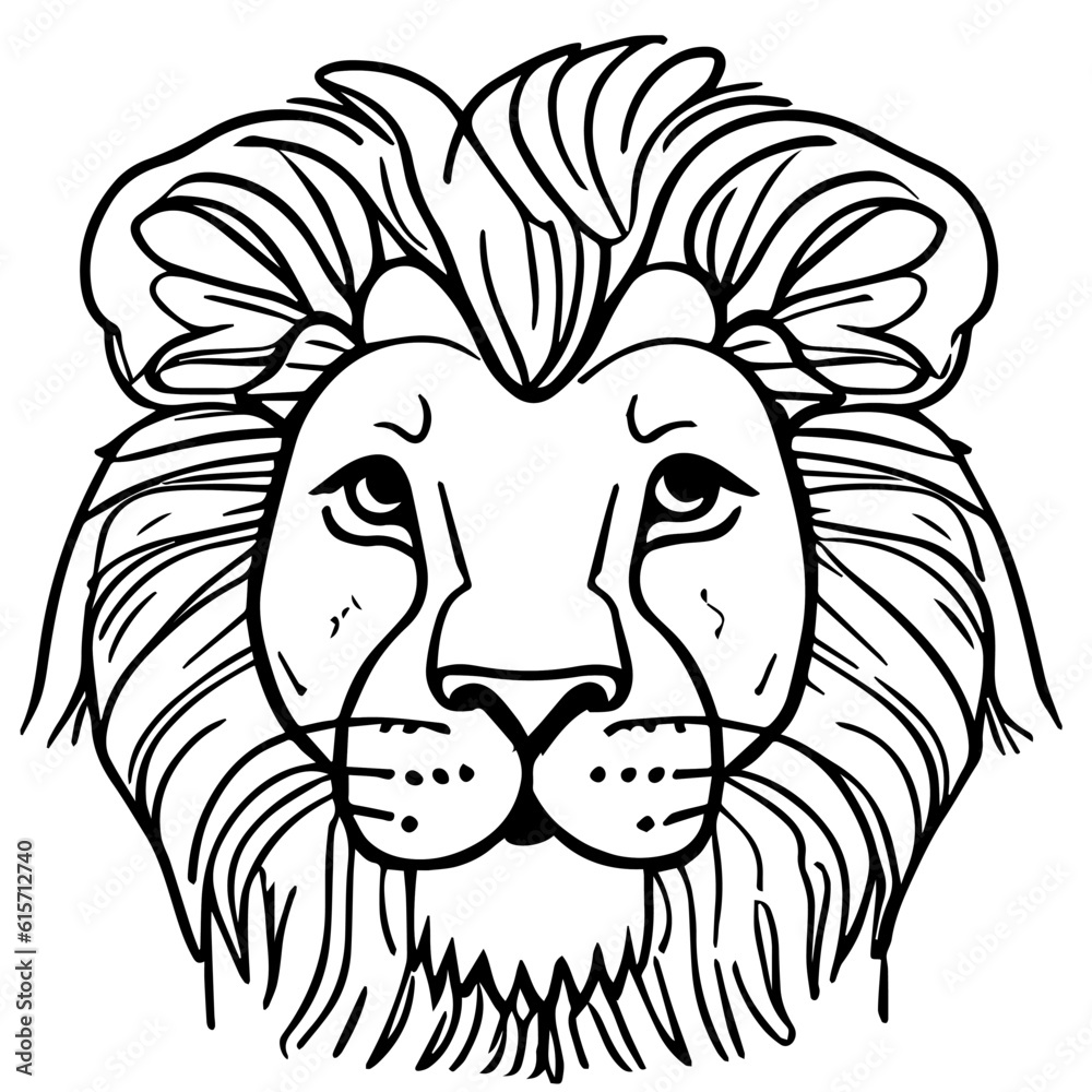Different type of lion faces for posters and other purposes Stock ...