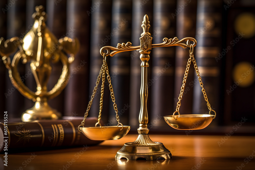 ภาพประกอบสต็อก Balancing the Scales of Justice A stunning composition ...