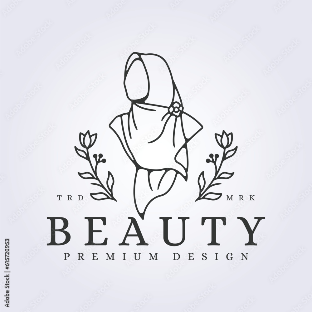 modern hijab style girl muslim wear logo vector illustration graphic ...