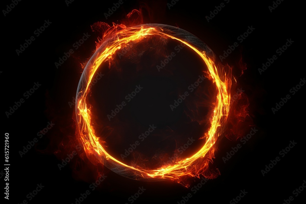 Fire circle frame. Generate Ai Stock Illustration | Adobe Stock