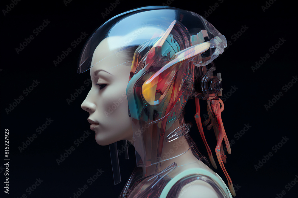 Beautiful woman appearance android robot humanoid made by generative AI ...