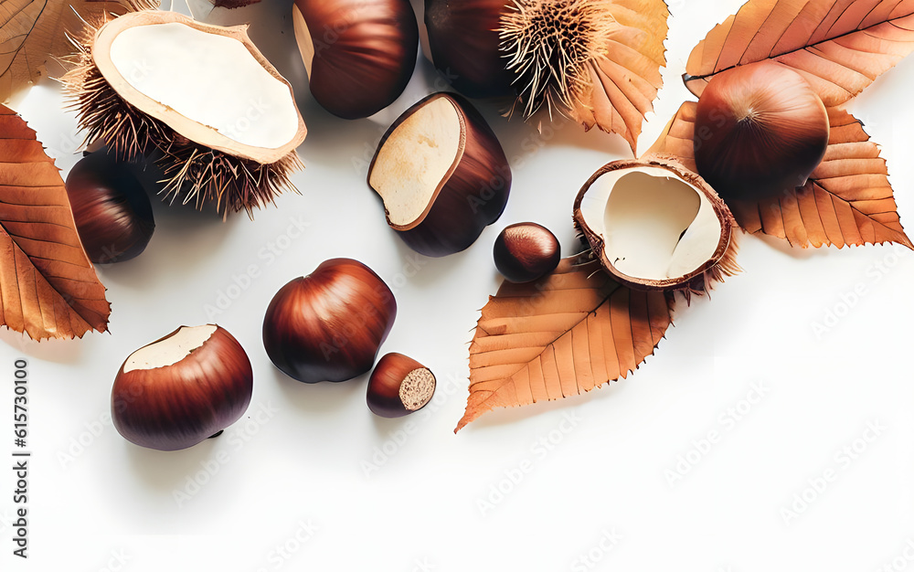 Chestnut-themed frame border illustration, white background Stock Illustration | Adobe Stock