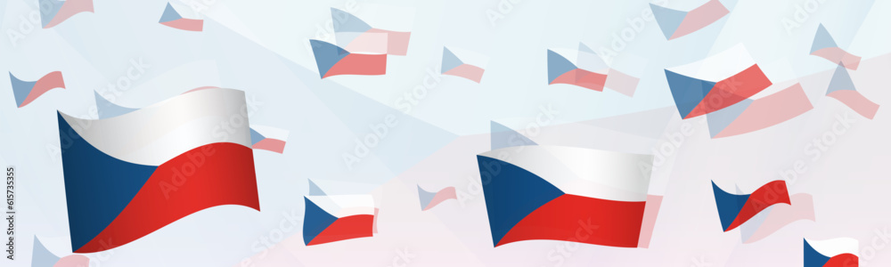 Czech Republic flag-themed abstract design on a banner. Abstract ...