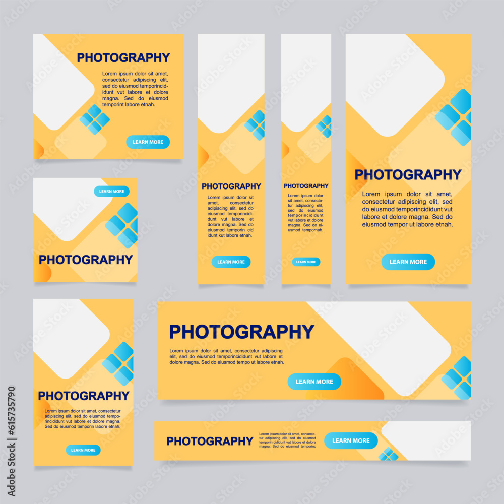 Art event attendance for photographers web banner design template ...